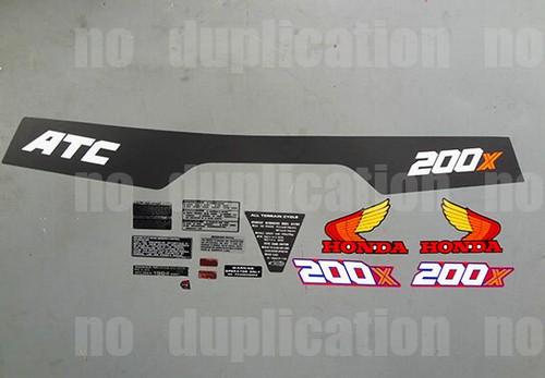 1984 ATC 200X 15pc Decals Kit Graphics Stickers Trike frame label 84 ...