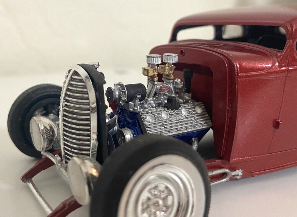 Resin Ford Flathead engine w/ Meyer Intake For scale model cars,1/24 1/ ...