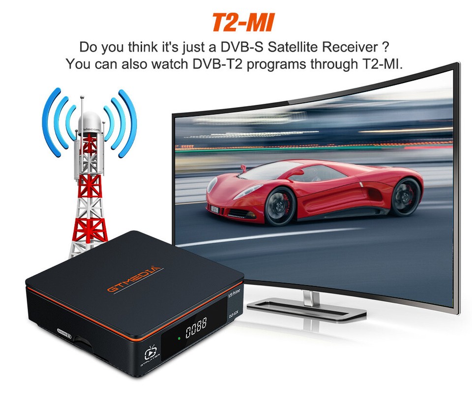 GTMedia DVB-S/S2/S2X FTA Digital TV Box USB DVR HDMI WIFI USALS Media ...