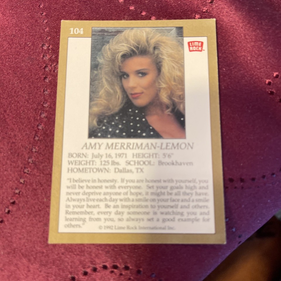 AMY MERRIMAN-LEMON DALLAS COWBOYS CHEERLEADERS 92 LIME ROCK TRADING ...