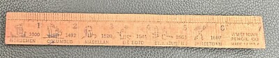 American Pencil Company Antique 7” Ruler History Timeline School ...