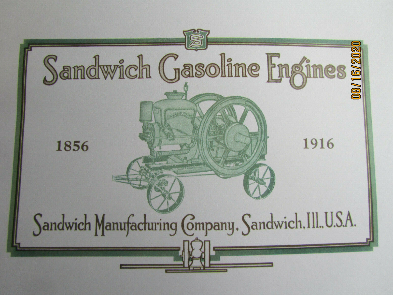 1916 Sandwich Gasoline Engine Full Line | Grelly USA