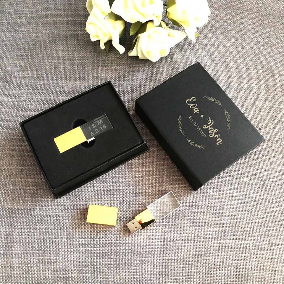 Personalized Crystal USB Flash Drive & Box Bundle, Wedding Gifts ...
