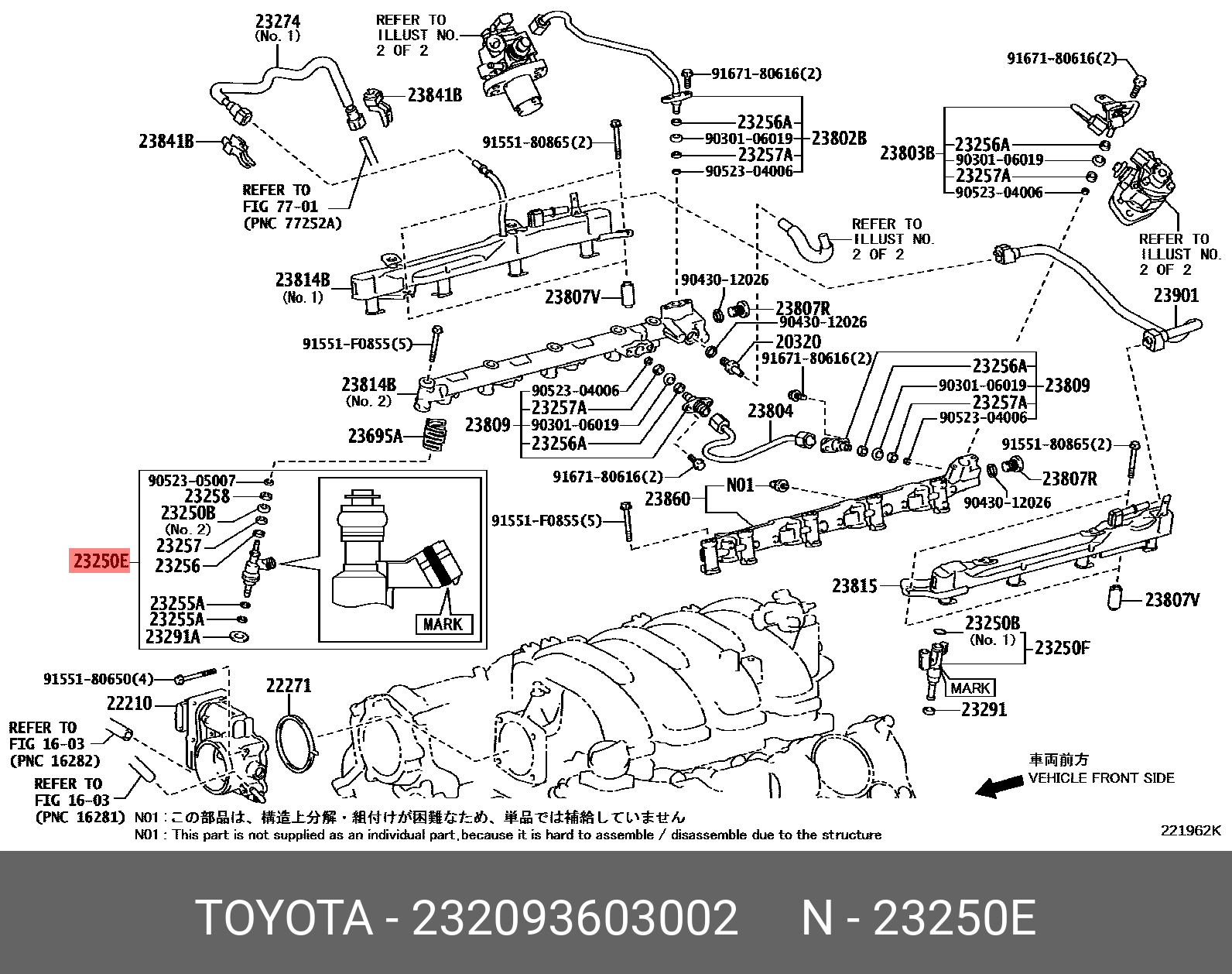 Genuine OE Injector Set Fuel 232093603002 for Toyota 232093-603002 | eBay