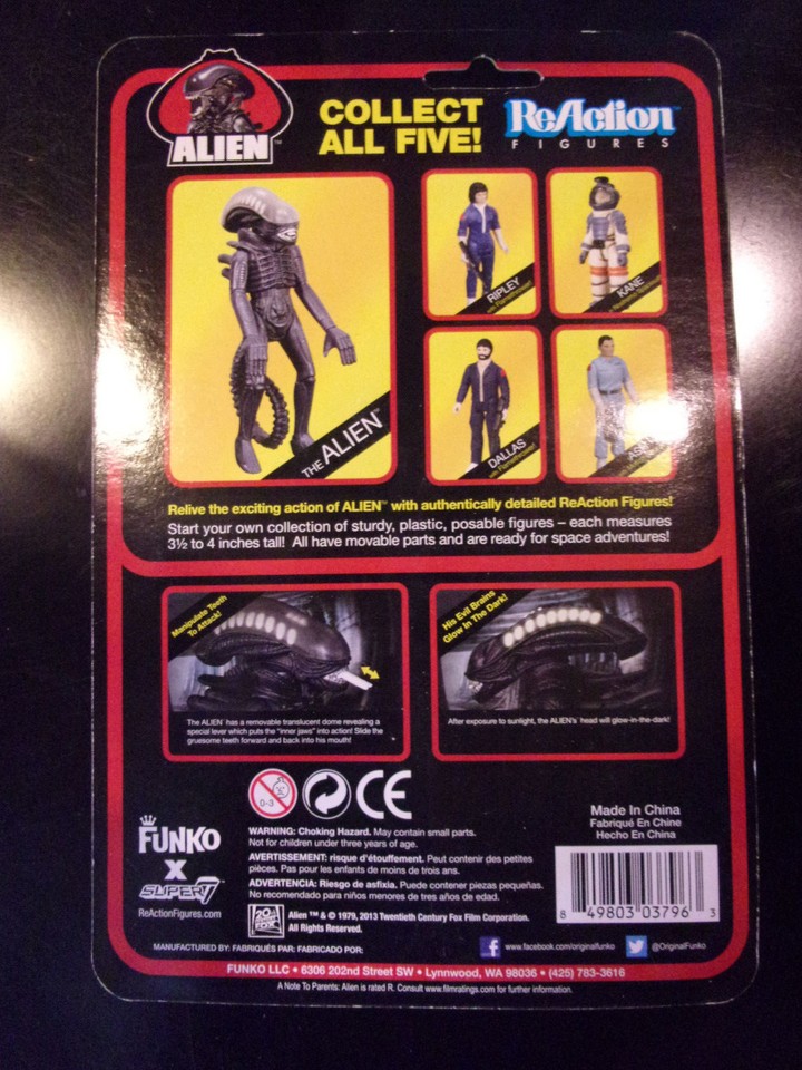Funko ReAction Figures - "The Alien" Action Figure - Glow In The Dark ...