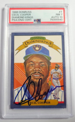 1986 Donruss Diamond King #7 Cecil Cooper Autographed Signed PSA/DNA ...