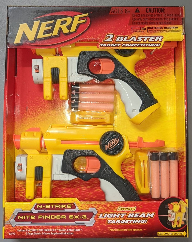 Hasbro Nerf N-Strike Nite Finder EX-3. 2 blaster competition! Lot of 3 ...