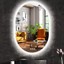 Oval Lighted LED Bathroom Mirror Pill Shaped Mirror Smart Makeup Vanity ...