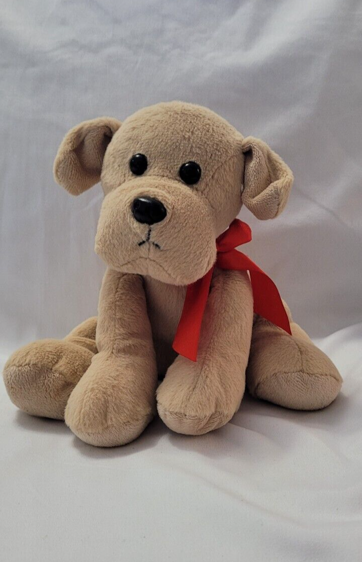 Animal adventure plush tan puppy dog / red ribbon Lab 8” stuffed animal ...