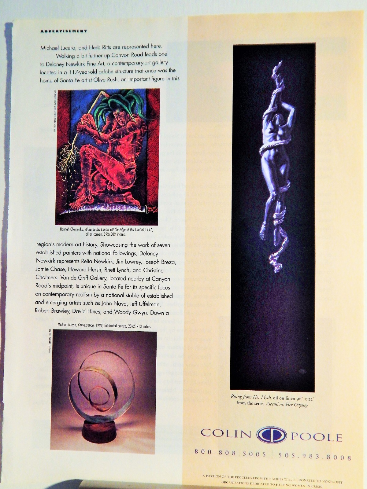 COLIN POOLE ART PIECE VTG ORIG 1998 ADVERTISEMENT | eBay