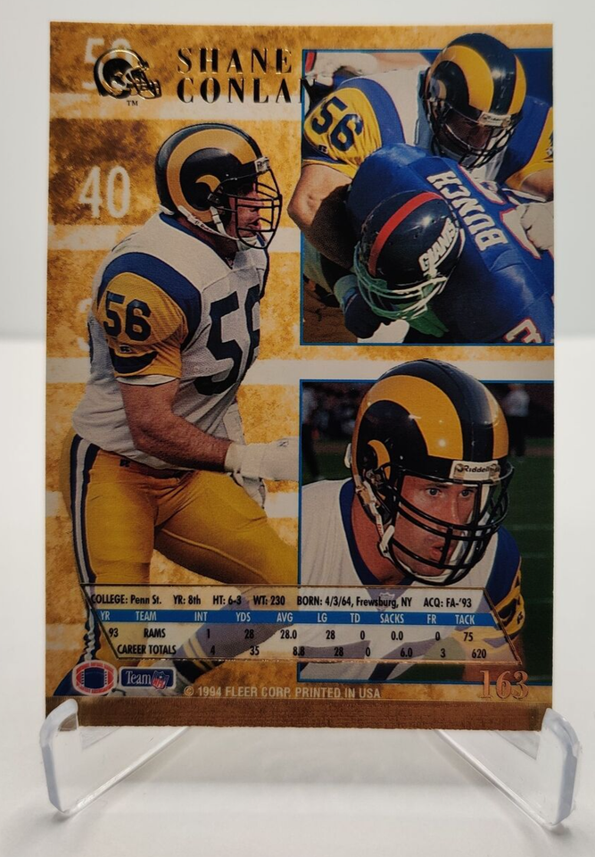 1994 Fleer Ultra Football Card #163 Shane Conlan Los Angeles Rams | eBay