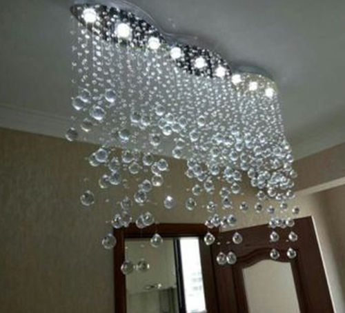 LED Modern Clear Rain Drop Ceiling Crystal Chandelier Lighting for ...
