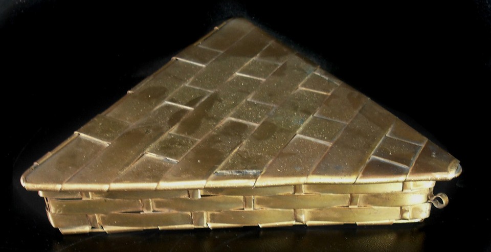 Original 50s Jewelry Box Triangle In Woven Copper Metal | eBay UK