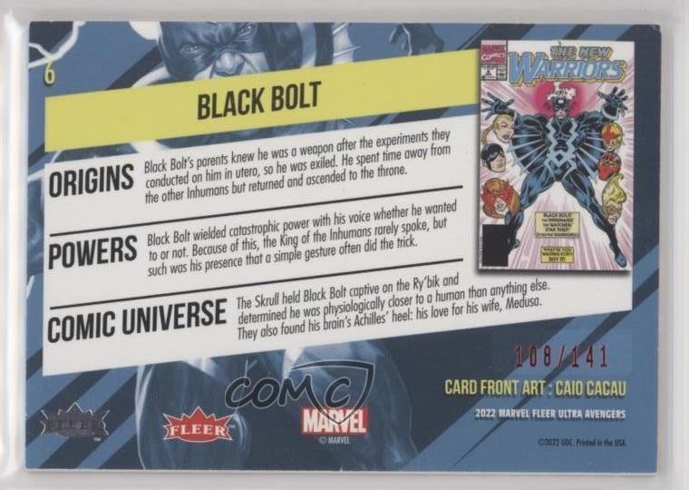 2022 Fleer Ultra Avengers Burgundy Foil 108/141 Black Bolt #6 14c2 | eBay