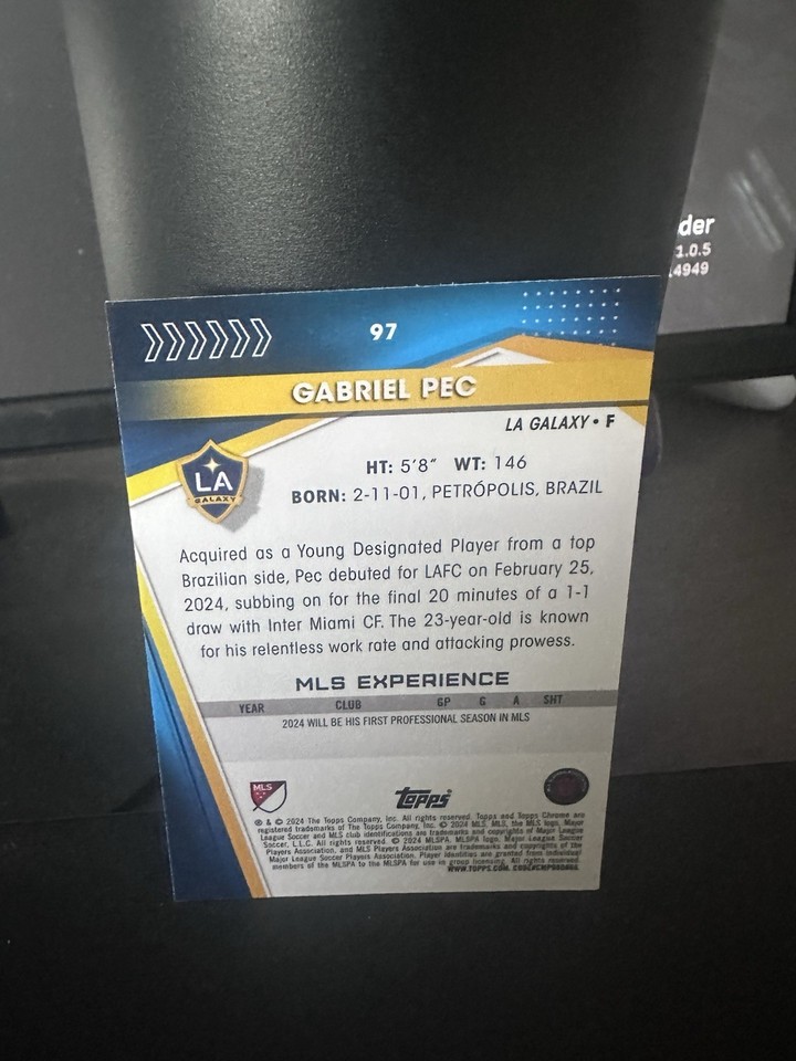Gabriel Pec RC 2024 Topps Chrome Sapphire Edition MLS LA Galaxy #97 | eBay