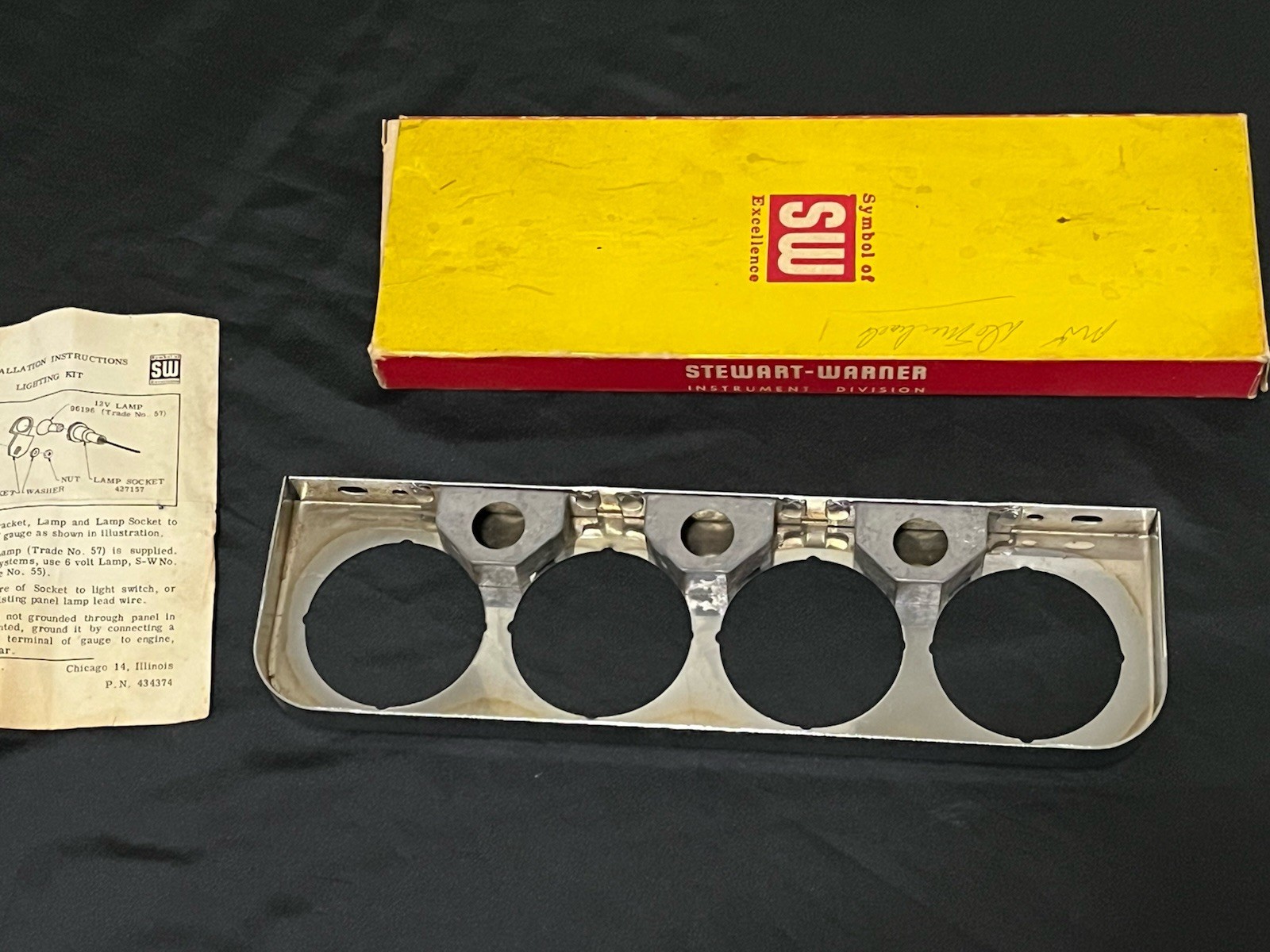 Vintage Stewart Warner 4 Gauge Panel NOS Day II Rat Rod Gasser Flathead ...