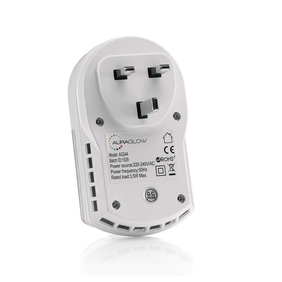 Auraglow PlugIn PIR Motion Sensor Hallway Plug Socket LED Night Light ...