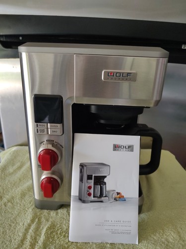 WOLF Gourmet Coffee Maker WGCM100S Red Knobs Auto Drip System 10 Cups | eBay