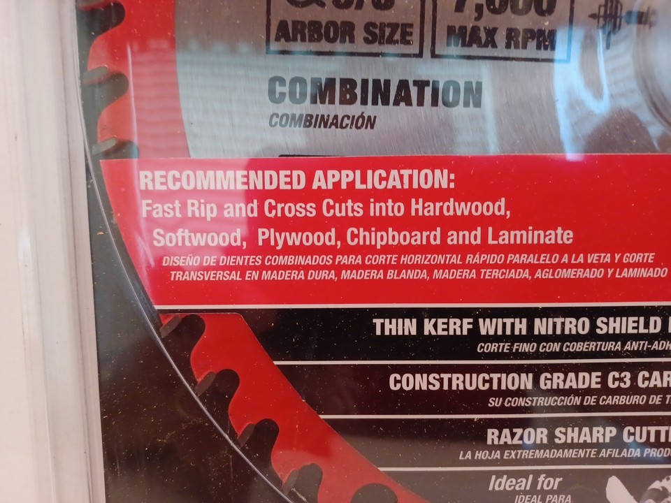 10" 50T Circular Saw Blade Nitro Shield Coating Combination ADMIRAL ...