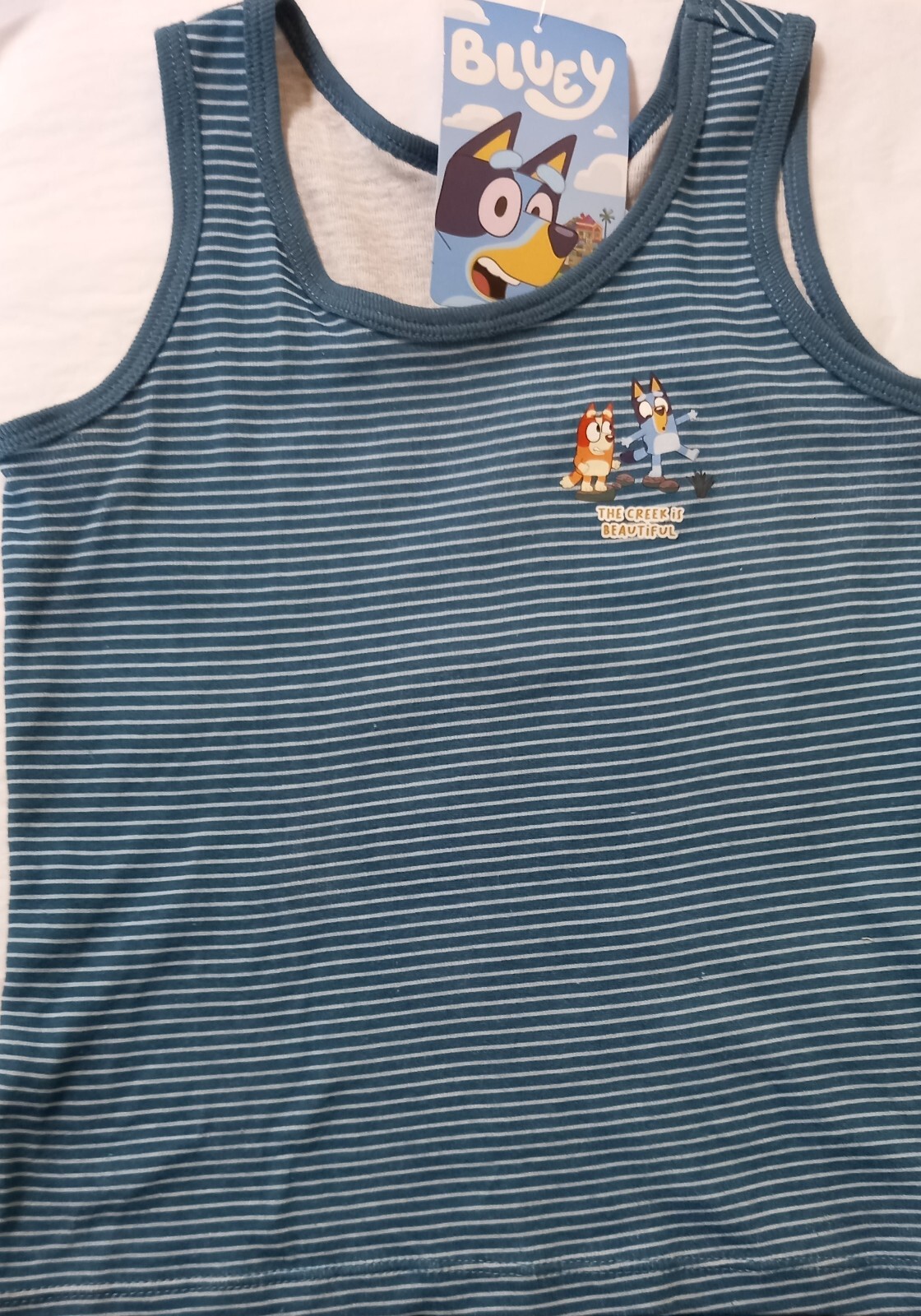 BLUEY 2x Girl Boy Licensed singlet tank top vest underwear sizes 3-4 ...