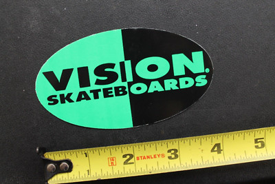 VISION Skateboards Neon Green Black OG 80's Z63A Vintage Skateboarding ...