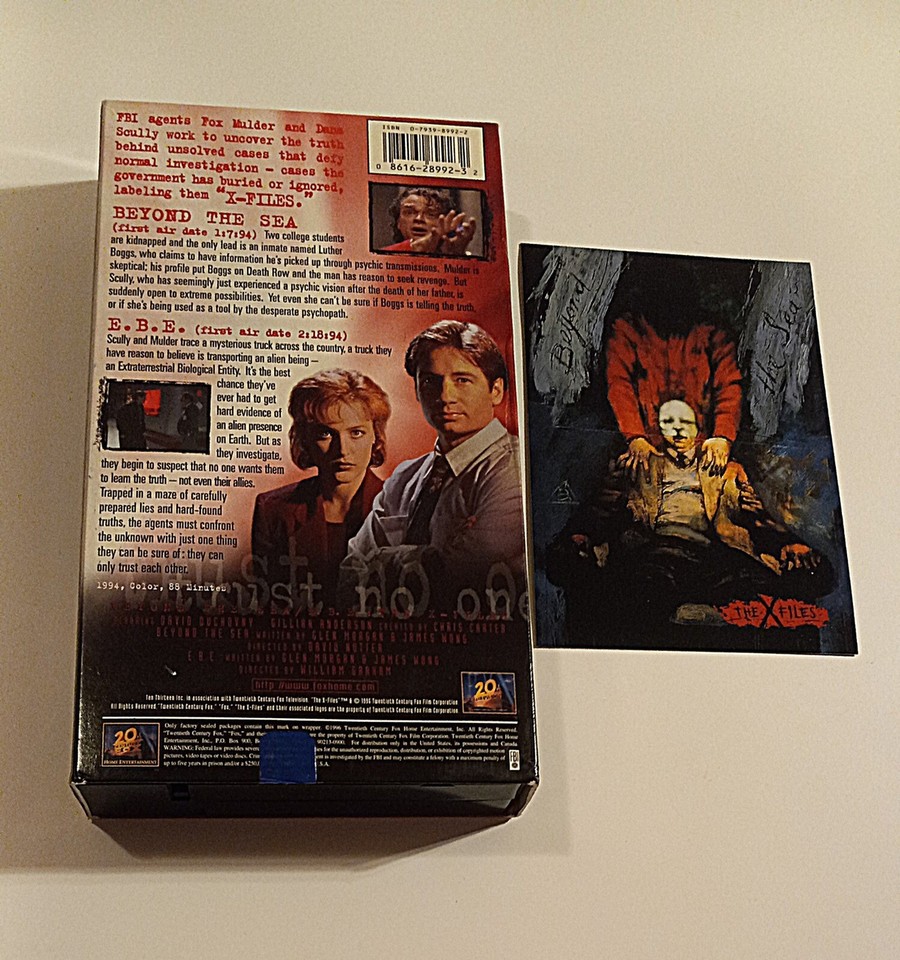 The X Files VHS with collector card - Beyond the Sea & E.B.E Season 1 ...
