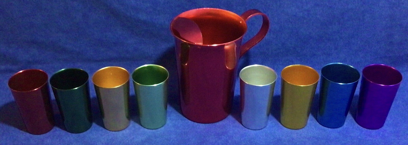 Vintage Flamingo Aluminum Pitcher & Bascal Tumblers Set Made In Italy ...