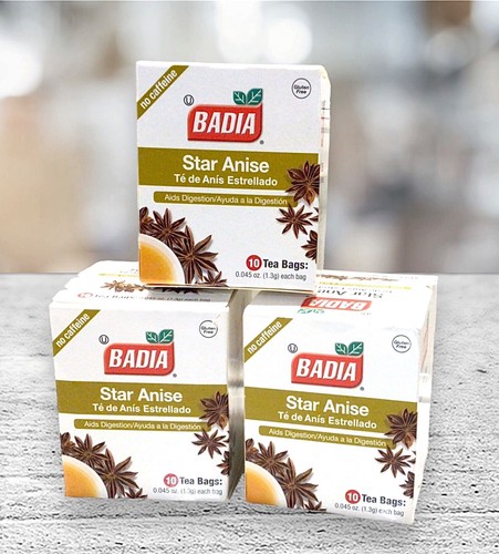 3 Boxes Badia Star Anise Tea Bags 10 Ct Each Herbal Healthy digestion ...