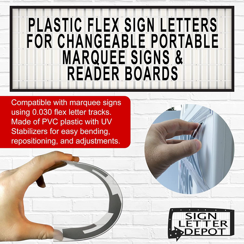 , 6" on 6 7/8 Inch Flexible Marquee Sign Letters for Portable Roadside ...