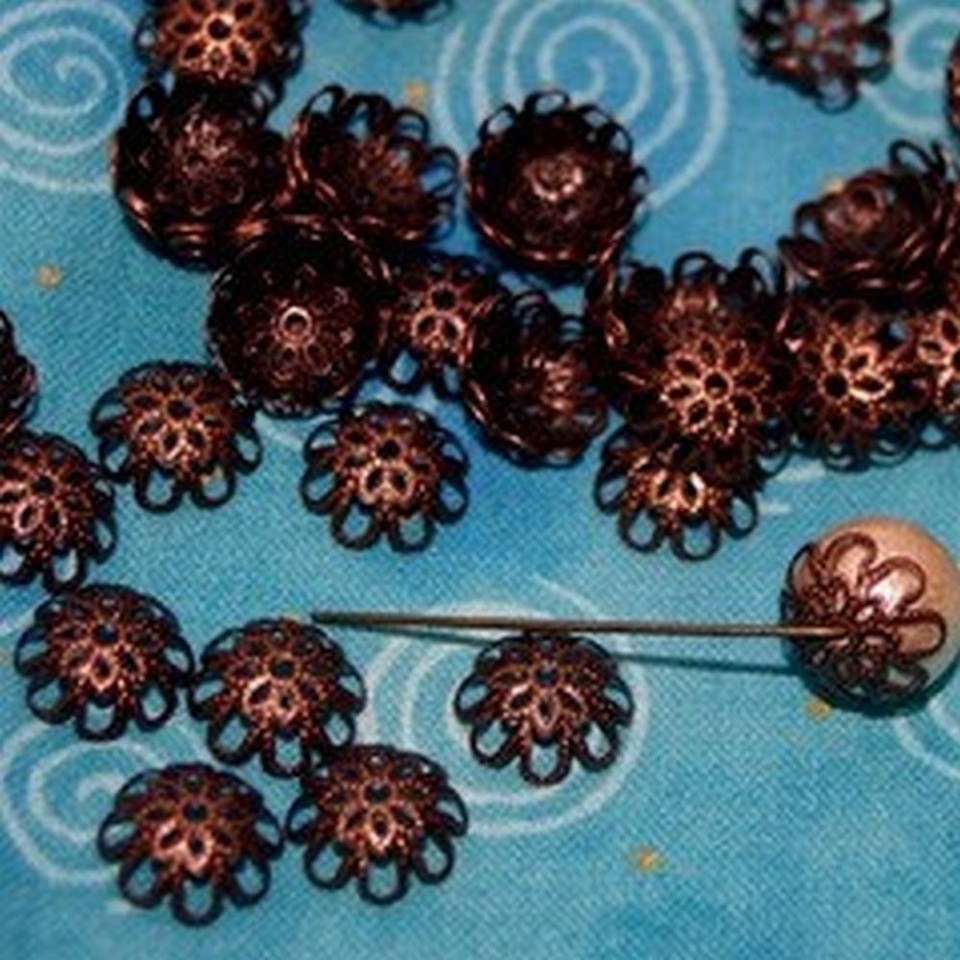 Antiqued Copper Filigree Bead Caps Vintage Bohemian Style 6mm - 42mm ...