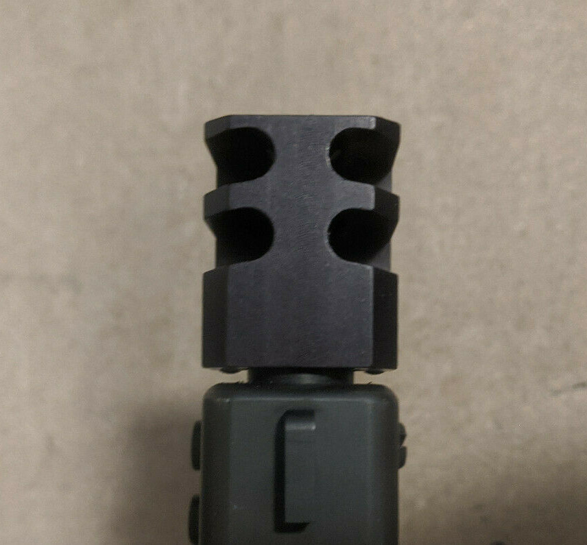 .40CAL 10MM 9/16x24 Muzzle Brake Black Ano, 10-degree, for Glock 17 ...