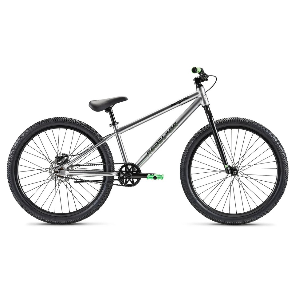 26" Mongoose Rebel X26 BMX Pump Track Bike, Sturdy Frame, Nickel Grey ...