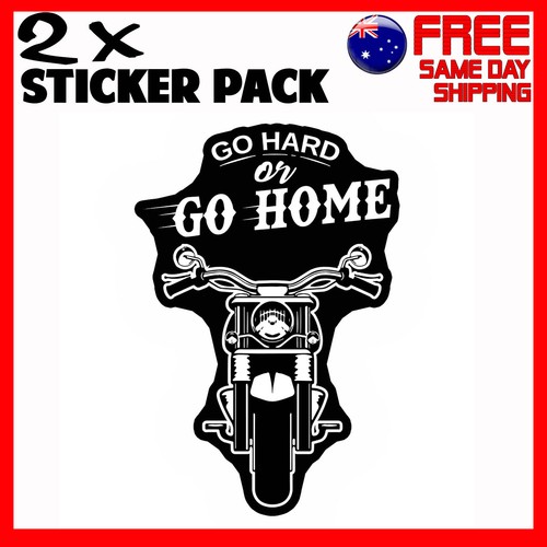 2 x Stickers Go Hard Or Go Home Motorcycle Motorbike Car Bumper Funny ...
