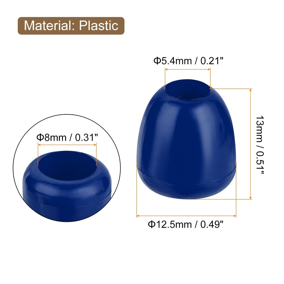 20Pcs Plastic Bell End Stoppers, Cord End Lock Rope Fastener, Dark Blue ...