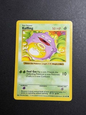Pokemon TCG WOTC Shadowless Base Set Koffing 51/102 Common | eBay
