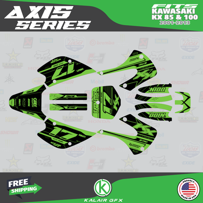 Graphics Kit for Kawasaki KX85 KX100 (2001-2013) KX 85KX 100 Axis ...