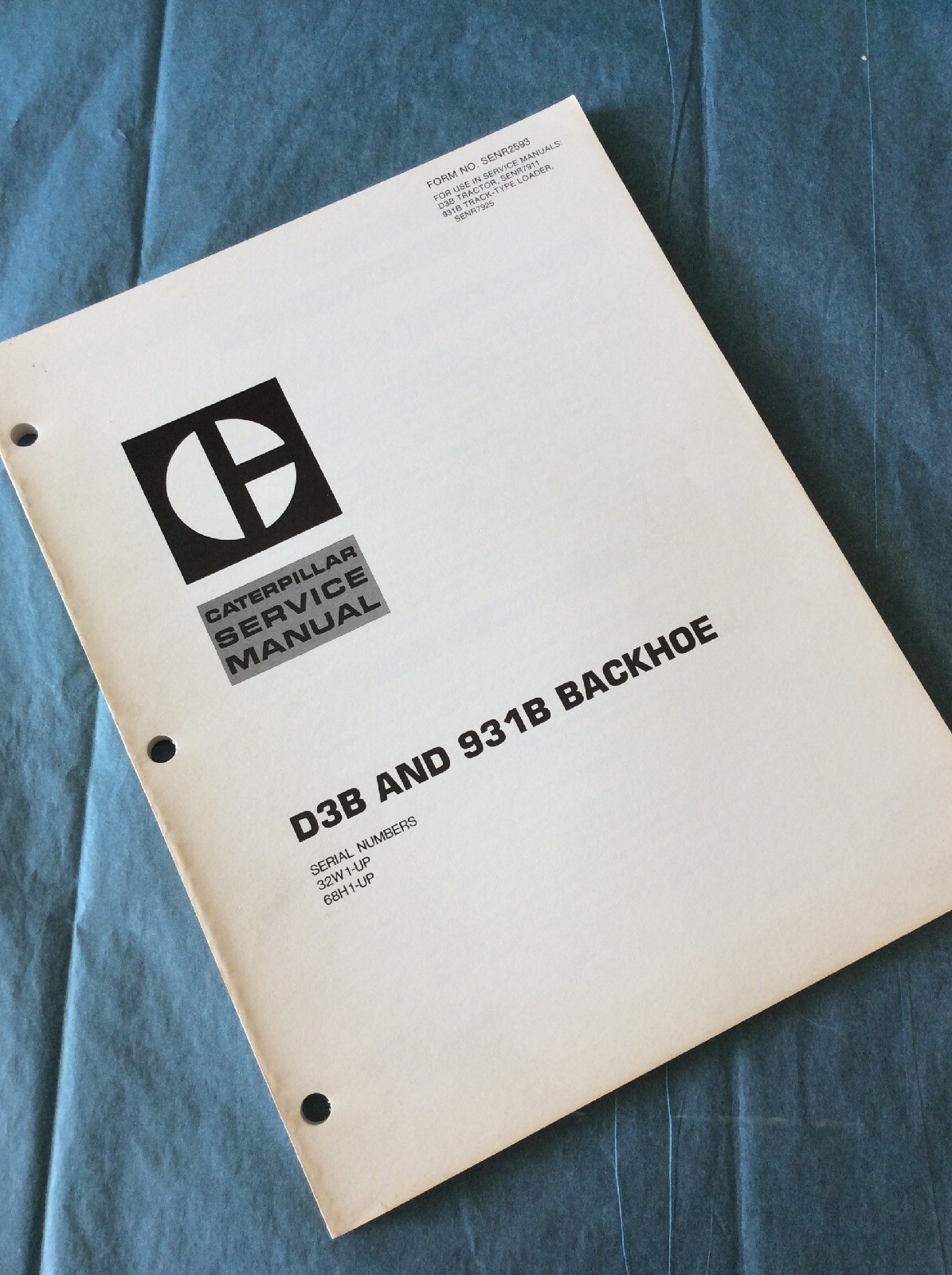 Caterpillar D3B 931B Backhoe Shop Book Repair Service Manual Book Guide ...