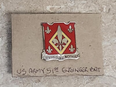 US Army 51st Engineer Battalion Unit Crest DUI (Only one, Not the Pair ...