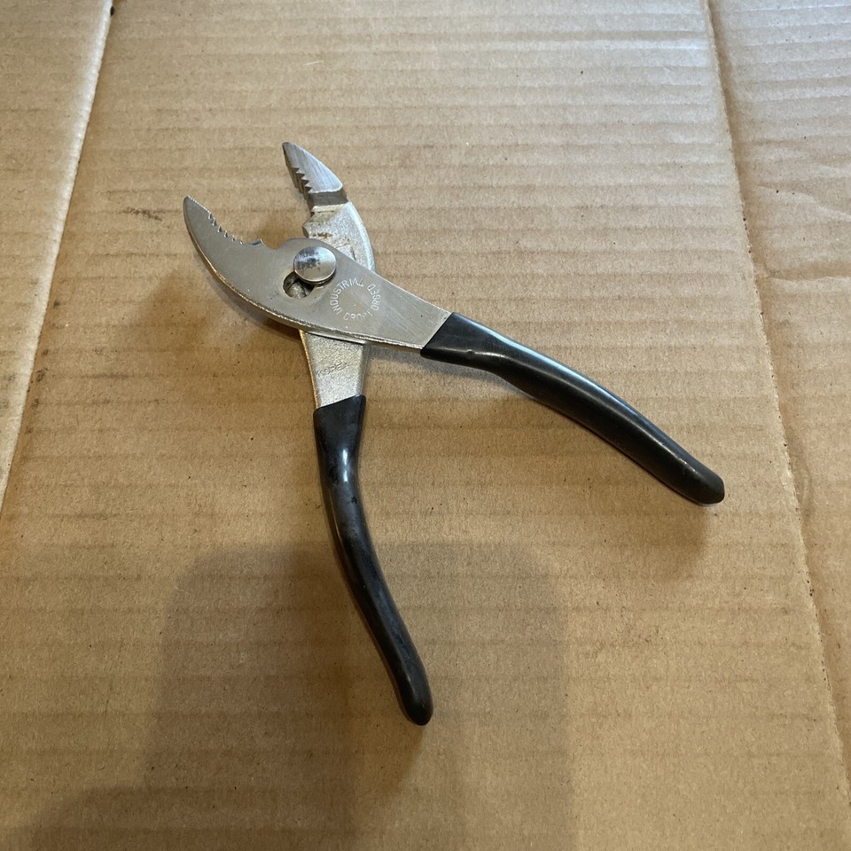 Vintage INDUSTRIAL Slip Joint Pliers w/ Wire Cutters Tool 6-1/4" Long ...