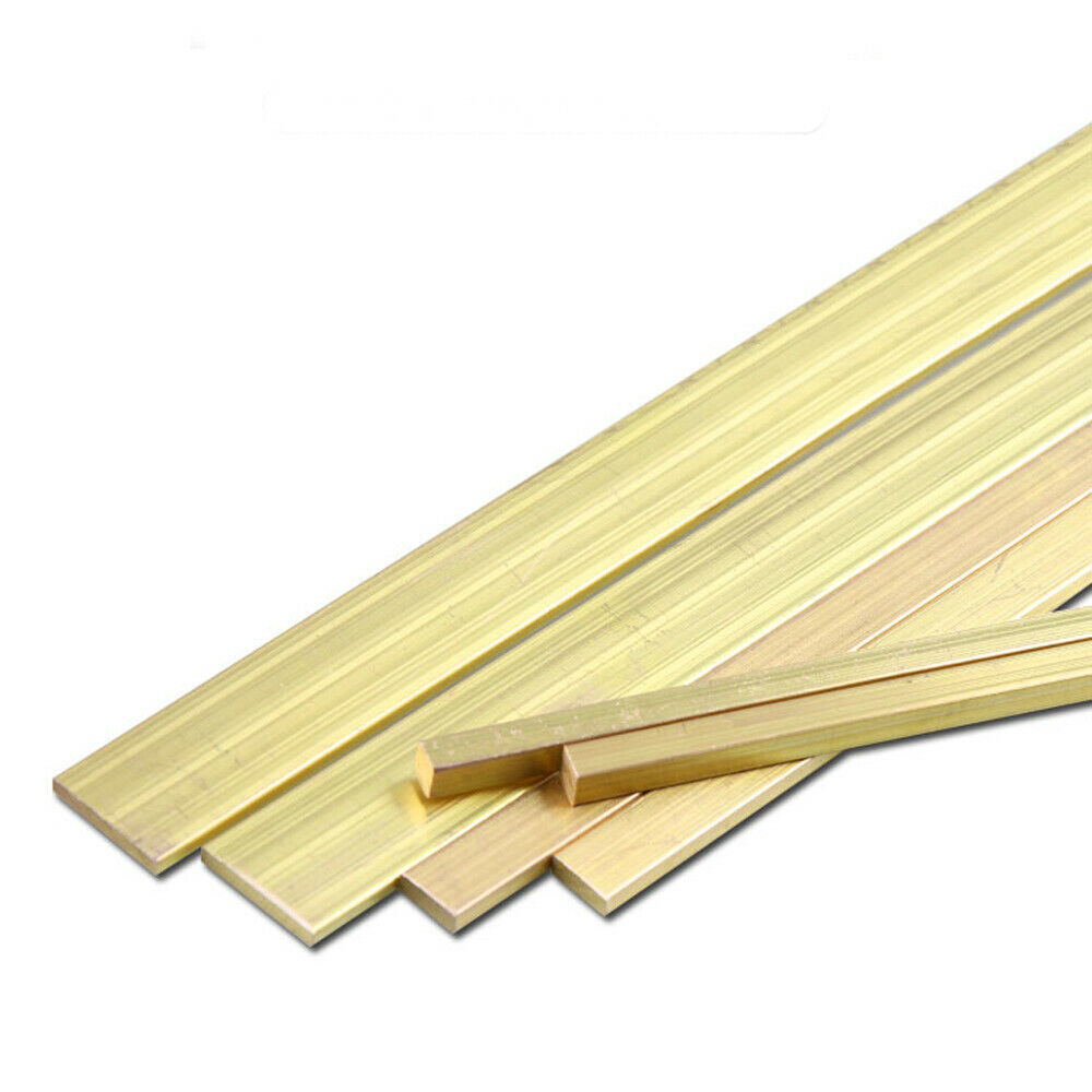 Solid Brass Flat Bar Rod Length 500mm Thick 3/4/5/6mm Width 5/6/8/10/12 ...