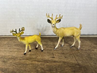 Vintage Small Deer Plastic Lot 2 Buck Made Hong Kong | eBay