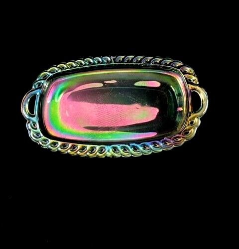 Vintage- Indiana, Carnival Glass, Teal, Iridescent Tray, #0470, (Small ...