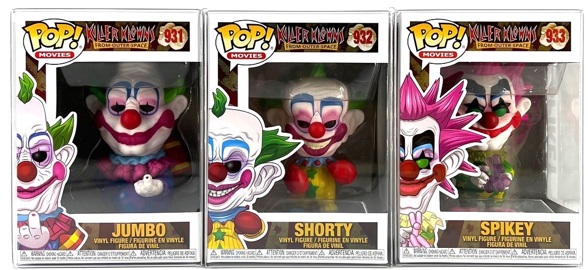 Funko Pop! Killer Klowns from Outer Space Jumbo Shorty Spikey Set of 3
