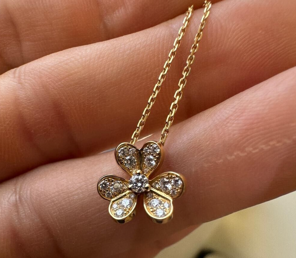 Van Cleef & Arpels Mini Frivole Necklace 18K Yellow Gold w/ BOX & CERT ...