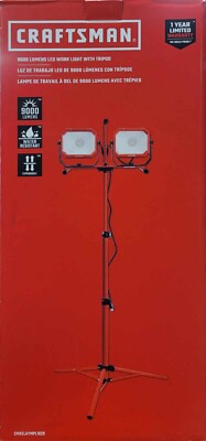 Craftsman 9000 Lumens LED Work Light with Tripod CMXELAYMPL1029 **BRAND ...