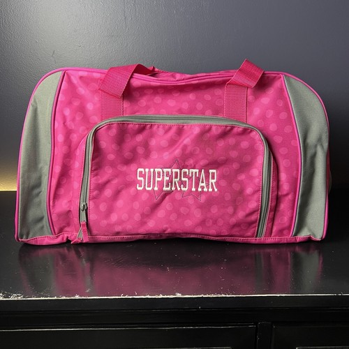 Thirty One Pro Duffle Gym Sports Pink Polka Dot Superstar *NO SHOULDER ...