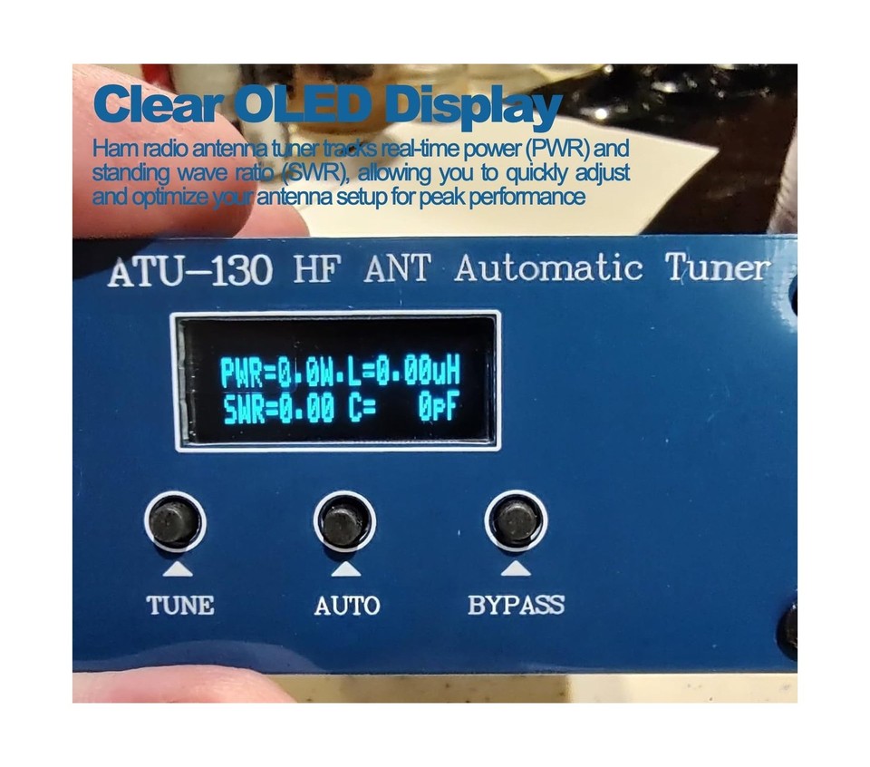 ATU-130 Antenna Tuner, 1.8-50MHz HAM Radio Antenna Tuner, 200W Micro ...