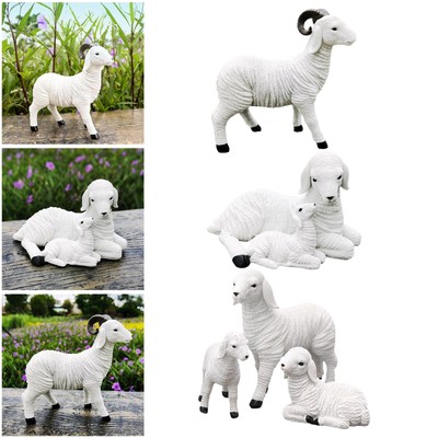 Resin Goat Figurine Decor Landscape Decor for Home Living Room Farm ...