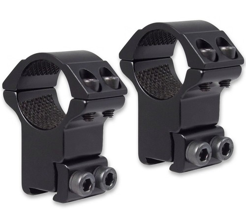 Hawke 1" 2-Piece Match Mount (3/8" 9-11mm Rail) High Black Scope Rings ...