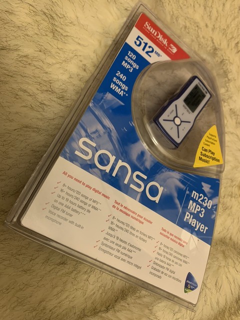 SanDisk Sansa m230 Blue ( 512 MB ) Digital Media Player for sale online ...